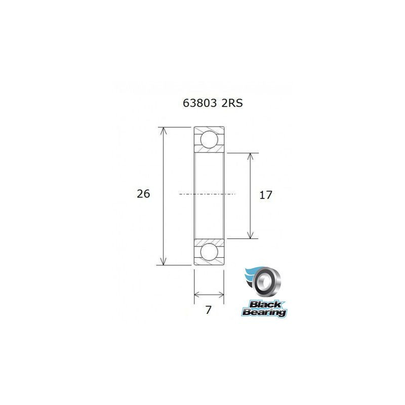 Roulement à billes BLACK BEARING B3 63803 2RS vendu à l'unité ...